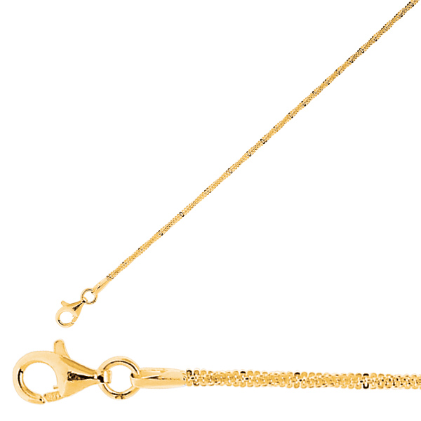 Technibond Sparkle Rock Chain Necklace 14K Yellow Gold Clad 925 Silver ...