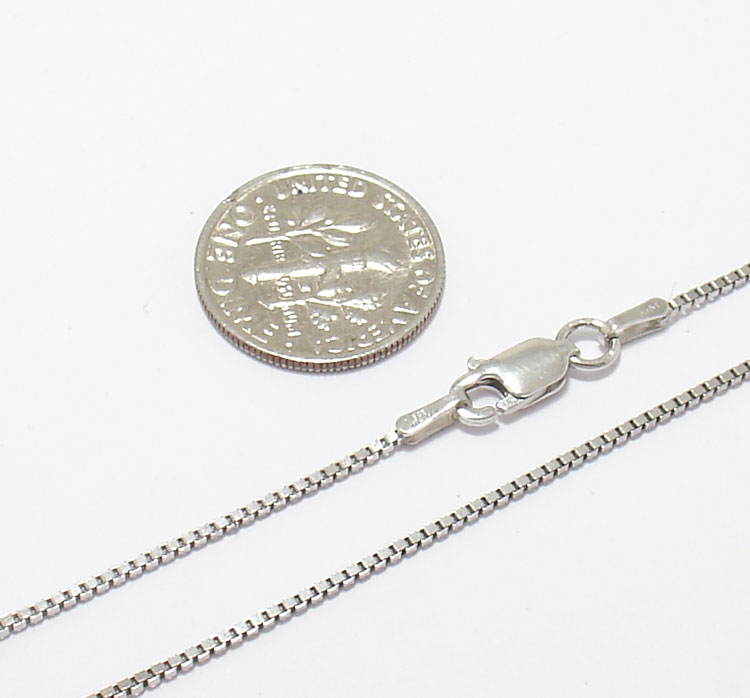 1mm Anti-Tarnish Solid Italian Box Chain Necklace REAL Sterling Silver ...