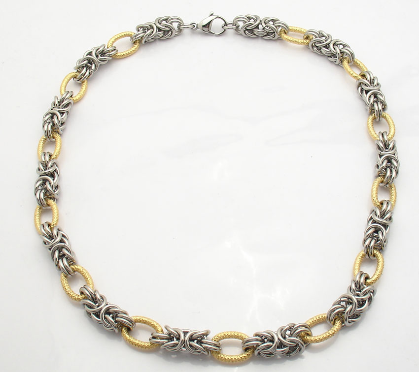 Bold Round Byzantine Chain Necklace Stainless Steel by Design QVC FREE ...